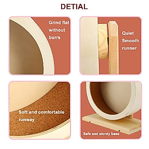 antiai Hamster Wooden Silent Wheel, Small Animal Exercise Wheel Accessories, Quiet Spinner Hamster Running Wheels Prevent Depression Toys for Hamsters, Gerbils, Mice and Other Small Pets (S)