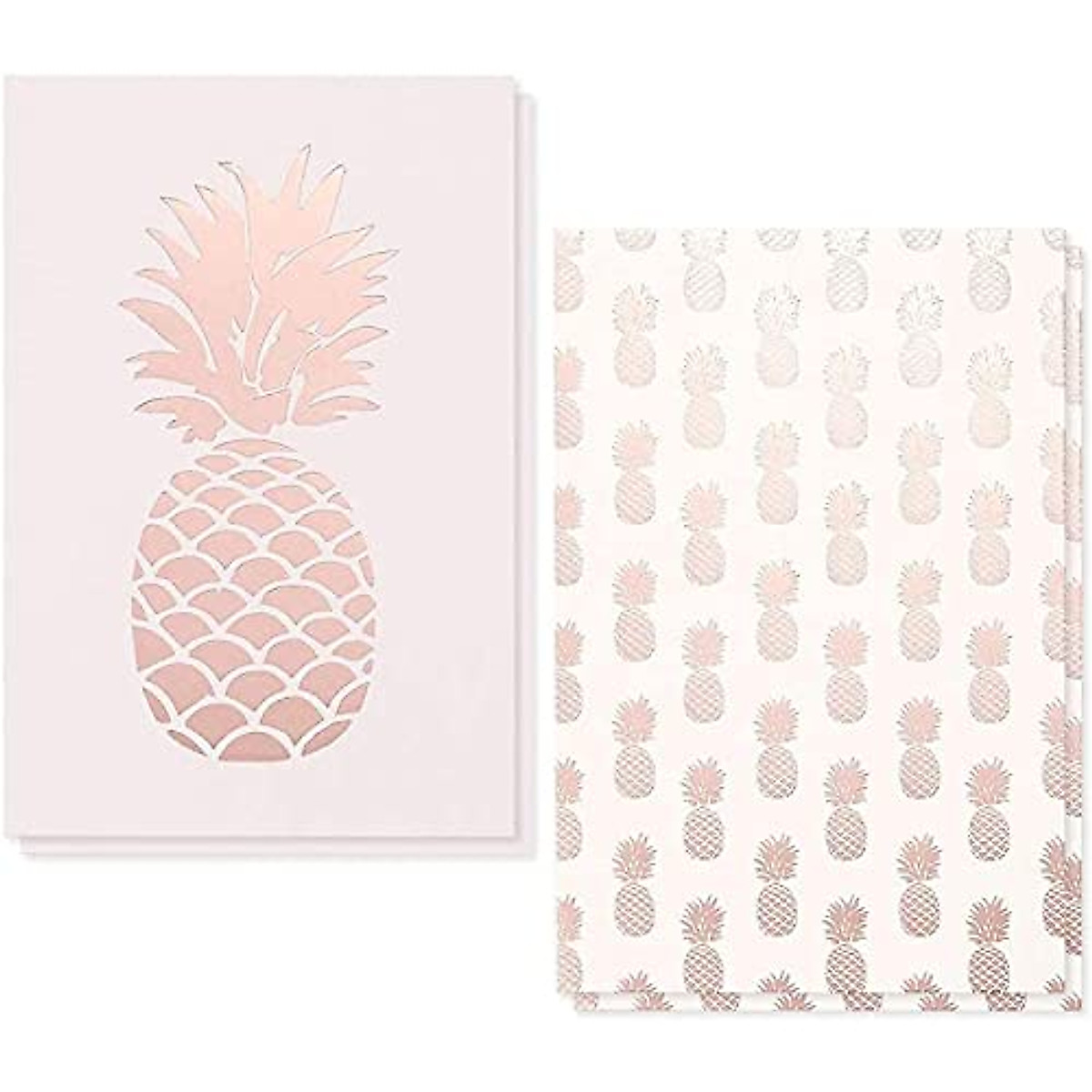 36-Pack All Occasion Greeting Cards in Pink Foil Pineapple Designs, Envelopes Included, 4x6