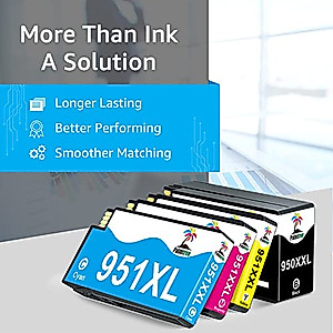Palmtree Remanufactured Ink Cartridge Replacement for HP 950XL 950 XL 951XL 951 XL for OfficeJet Pro 8610 8600 8620 8625 8630 8100 8615 8640 8660 251dw 276dw Printer Ink Cartridge (4 Combo Pack)