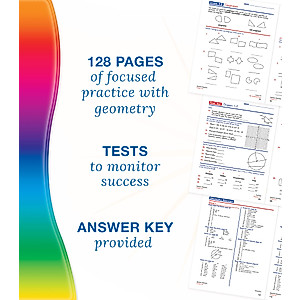 Spectrum Grades 6 - 8 Geometry Workbook, Ages 11 to 14, Geometry Math Workbook, Angles, Shapes, Coordinate Plane, Perimeter, Area, and Volume, Focus on Points, Lines, Rays, and Polygons - 128 Pages