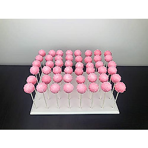 Nangopop Cake Pop Stand Display - 48 Count Wood Lollipop Holder, Candy or Sucker Stand for Wedding, Baby Shower, Birthday Party - Fit 5/32" (4mm) Lollipop Sticks