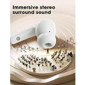 ZZU Wireless Earbuds, 2025 Ear Buds with Big Bass Stereo Sound, Lightweight Bluetooth Earbuds with 48 Hours Playtime, in-Ear Fit Earphones, IPX7, Hands-Free Calls with AI for iPhone, Android, Pad