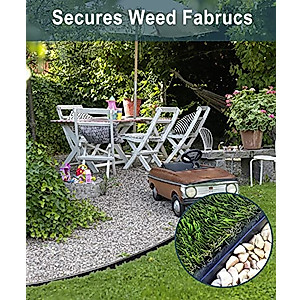 Meboyz 50 Pack of 8-inch Plastic Landscape Edging Spikes are Perfect for anchoring Weed barriers, Paver Edging, Artificial Turf, Grass Pathways, and More.