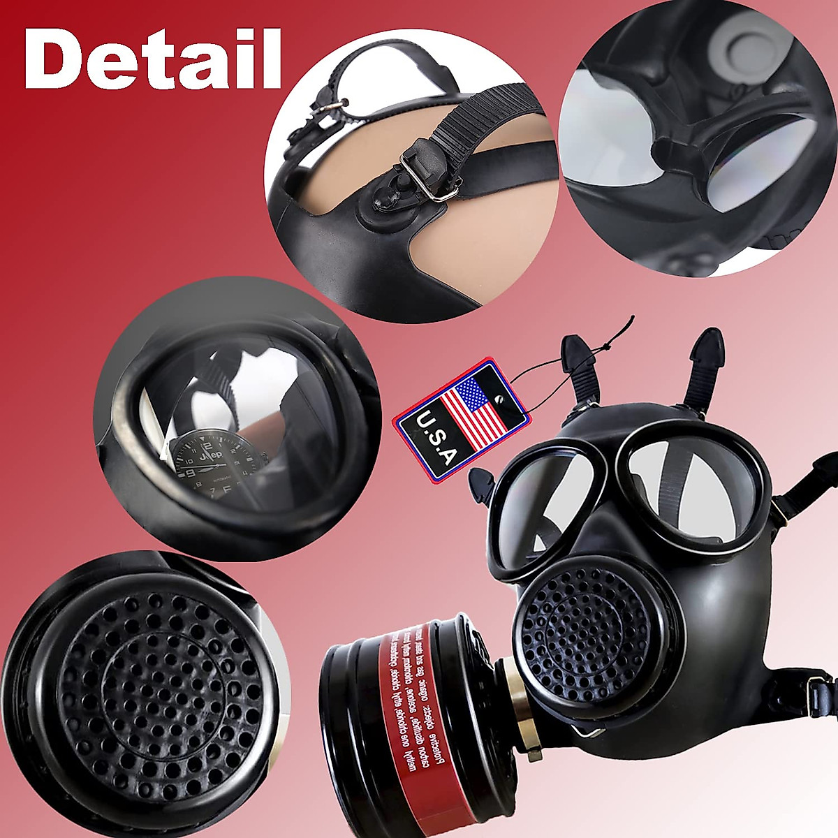 RANKSING Cover Full Face with P-A-2 40mm Canister Black Rubber for Industrial and Home use Russian Black
