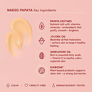 Kinship Naked Papaya Enzyme Gentle Milk Cleanser - Jojoba Oil + Sunflower Oil with Vitamin E to Soothe & Replenish Skin - Facial Cleanser & Makeup Remover with Kinbiome Probiotic (5.25 oz)