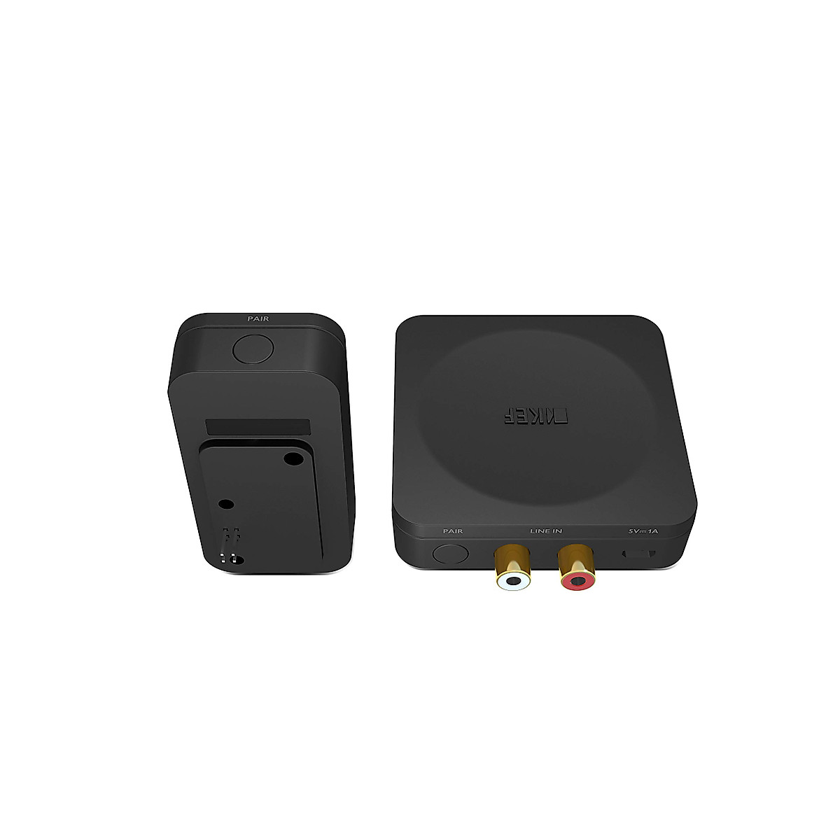 KEF LSX II Wireless HiFi Speaker System (Carbon Black) and KEF KW1 Wireless Subwoofer Adapter Kit, KW1TXRX, Black