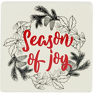 Holiday Ceramic Blocks Set of 3 Large Heavy 5 x 5 Christmas Ceramic Blocks Tabletop Cute Blocks For Your Ceramic Holiday Villages