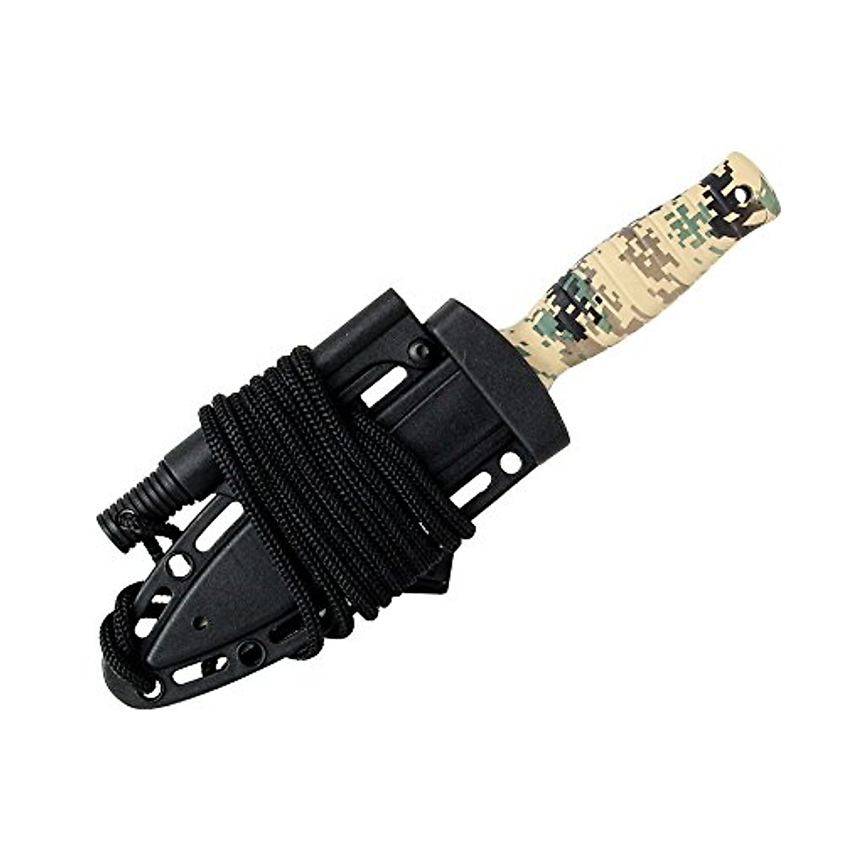 DEFENDER XTREME 7" Desert Camo Mini Hunting Knife Stainless Steel Blade with Fire Starter