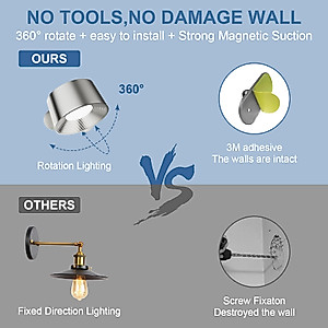 SEECOO LED Desk Lamps, Rechargeable LED Desk lamp with Magnetic, Cordless Desk Lights with 3 Color Modes, Stepless Dimming Eye-Caring Removable Wall Lamp, for Reading, Drawing, Working, Studying