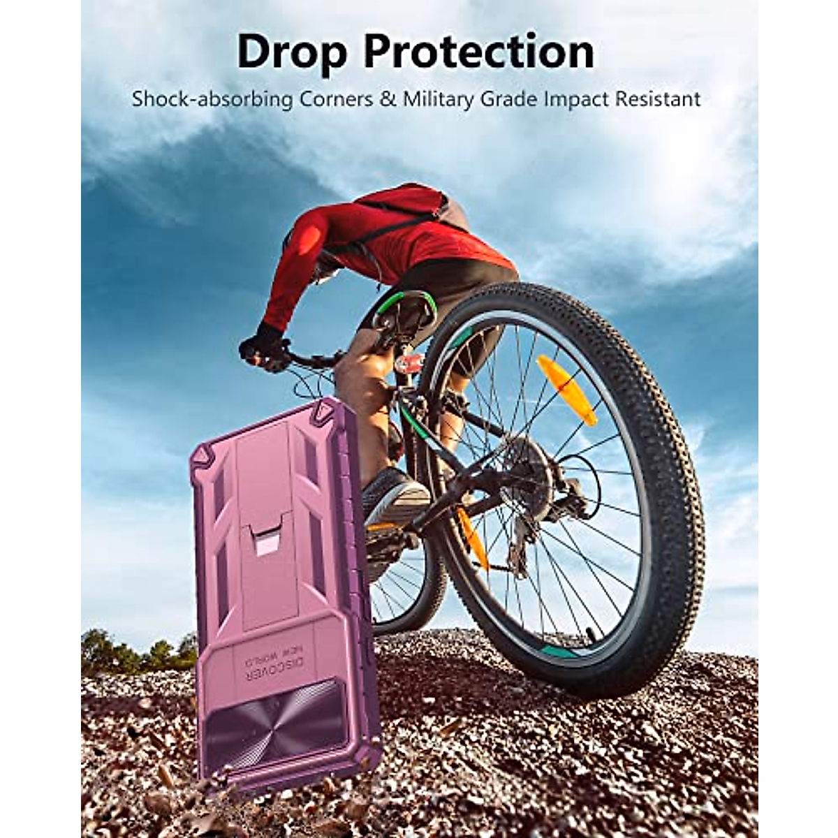 FNTCASE for Google Pixel 6a Case: Military Drop Proof Protection Rugged Protective Pixel 6A 5G Cell Phone Cover with Kickstand & Slide | Shockproof TPU Matte Textured Hybrid Bumper - Pink Purple