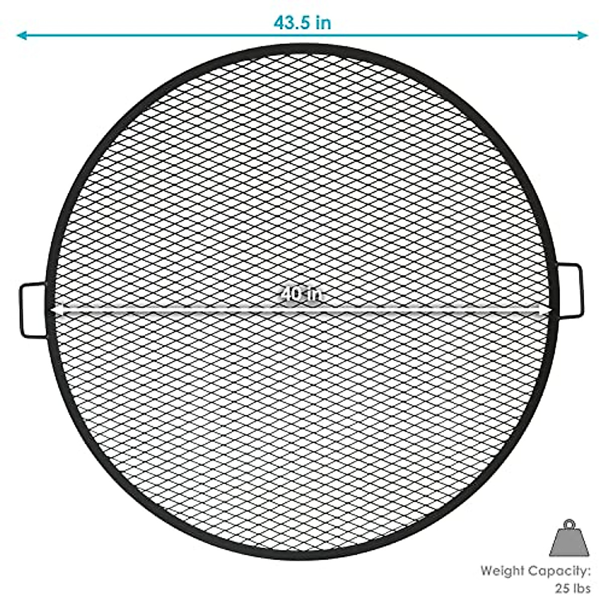Sunnydaze Decor Fire Pit Cooking Grill, X-Marks BBQ Grate,Black,40 Inch