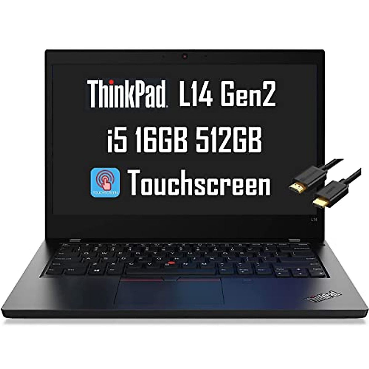 Lenovo ThinkPad L14 Gen 2 14" FHD Touchscreen (Intel i5-1135G7, 16GB RAM, 512GB PCIe SSD (> i7-1065G7)) Business Laptop, IPS Anti-Glare, Thunderbolt 4, Webcam, Wi-Fi 6E, IST HDMI, Win 10 / Win 11 Pro
