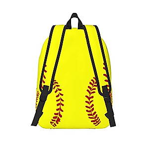 YOPIGOT Softball Canvas Backpack Softball Travel Backpack Softball Laptop Backpack For Men Women