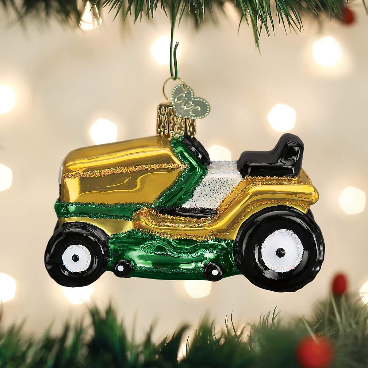 Old World Christmas Riding Lawn Mower