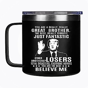 Edizzone Gifts for Brother -14Oz Cup - Brother Gifts - Best Brother Birthday Gift – Birthday Gifts for Brother - Gifts for Brother From Sister - Christmas Gifts for Brother