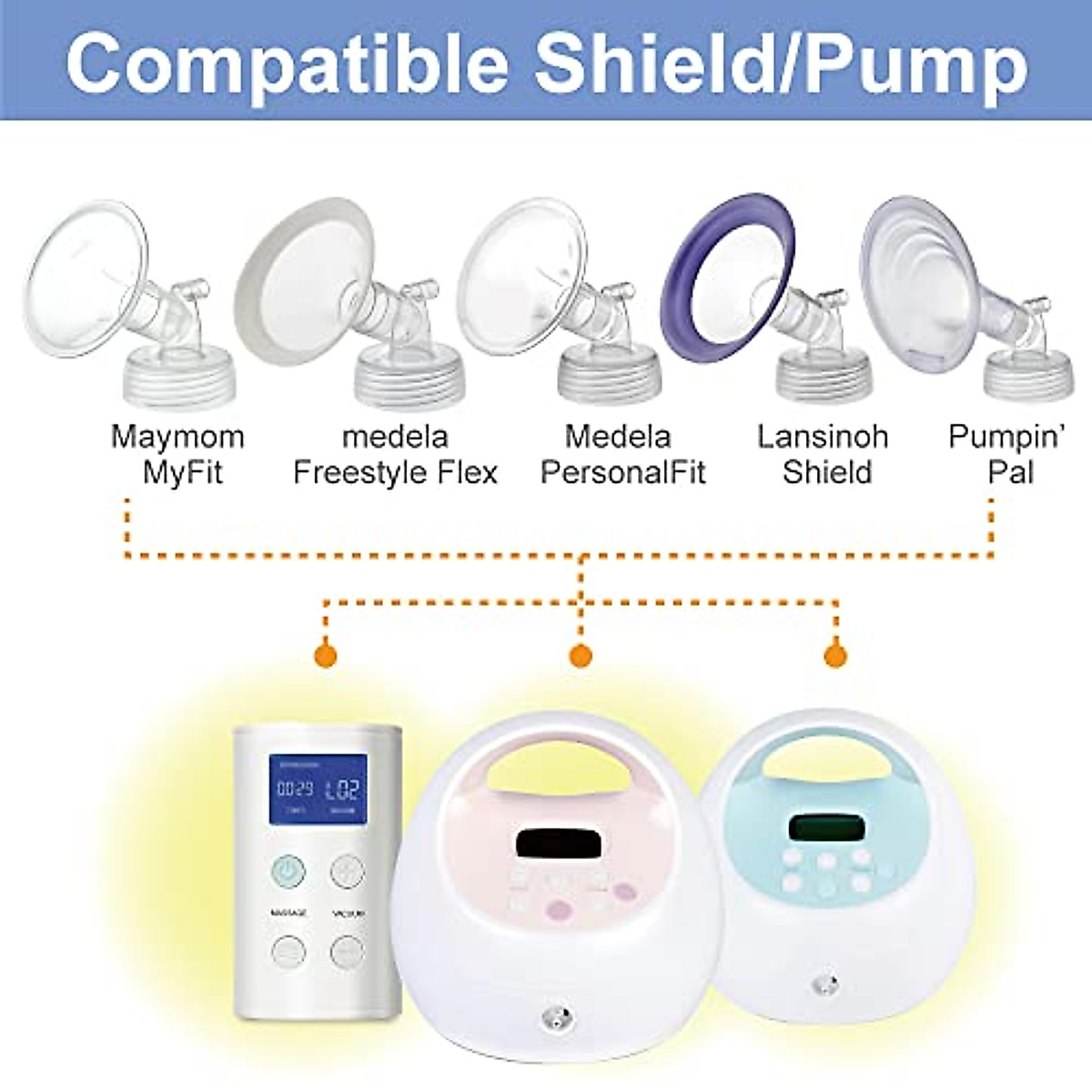 Maymom Widemouth Connector 2pc Compatible w Spectra S1 Spectra S2 Pump; Compatible with Medela PersonalFit Shield, Pumpin Pal Shield, Lansinoh Flange, Maymom MyFit Shields, MyFit Crater Shield