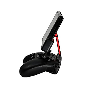 Fixture S1 Gaming Console Monitor and Controller Mount Compatible with Nintendo Switch and Pro Controller, Adjustable Video Game Holder Stand Clip, Red/Blue