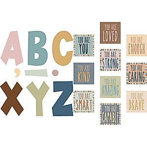 Teacher Created Resources Everyone is Welcome 7" Fun Font Letters (TCR70101) & Everyone is Welcome Positive Affirmations Accents (TCR7133)