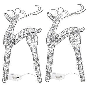 NUOBESTY 2pcs Reindeer Decoration Artificiales para Christmas Decor Goblincore Room Decor Christmas Deer Decor Bookself Animal Figurine Reindeer Outdoor Decorations Metal