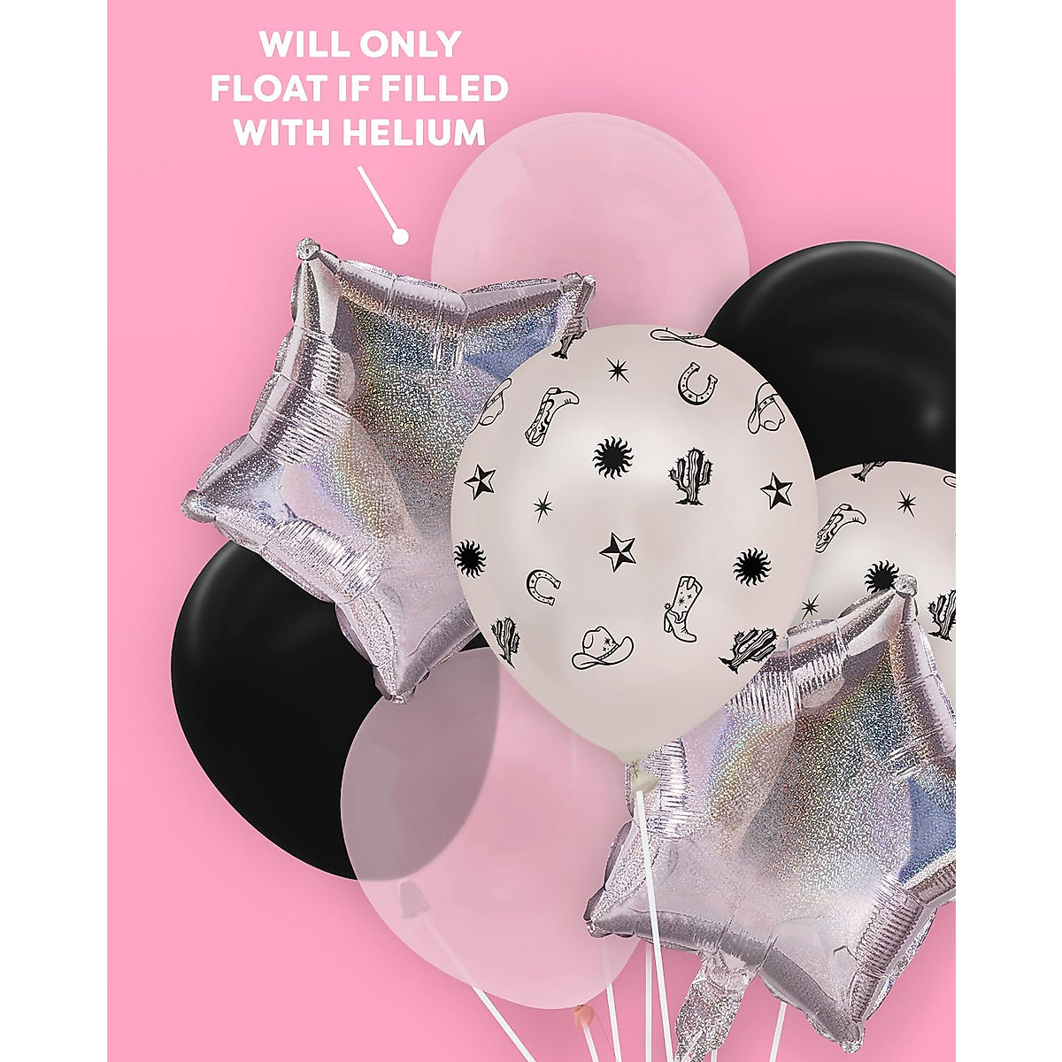 xo, Fetti Party Western Balloon Set | 20 pcs | Printed Rodeo Bachelorette Decorations, Ranch Birthday Party Decor, Cowgirl Photo Backdrop, Cowboy Kids Bday Supplies