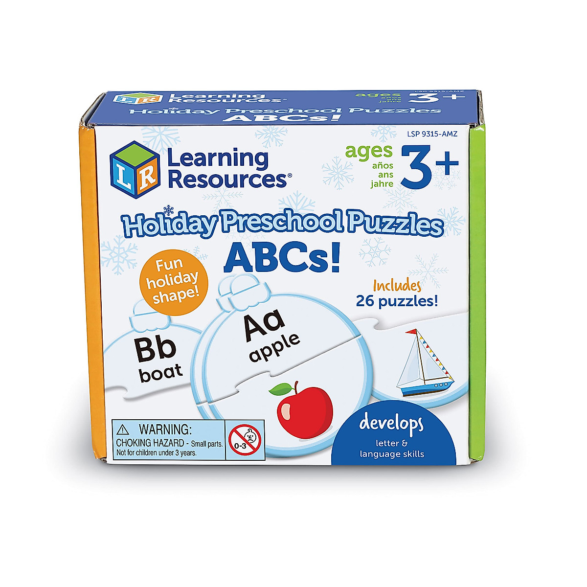 Learning Resources Holiday Preschool Puzzle Pack - Self-Correcting Puzzles, Christmas Preschool Toys, Educational Christmas Gifts , Christmas Gifts for Boys and Girls, Ages 3+