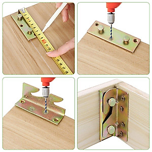 4 Sets Bed Rail Fittings No-Mortise Bed Rail Brackets Heavy Duty Bed Frame Hardware Rust Proof Bed Frame Connectors with Screws for Headboards, Footboards Hold