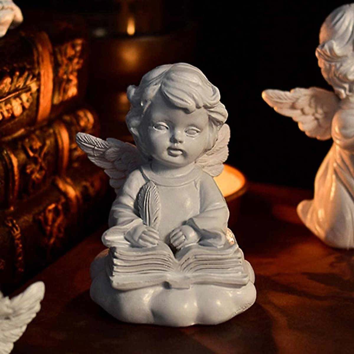 KTNAJOL Angel Resin Garden Statue Figurine Fairy Angel Sculpture Home Decoration