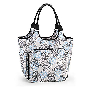 YARWO Knitting Tote Bag, Yarn Storage Organizer for Yarn Skeins, Knitting Needles, Crochet Hooks and Knitting Projects, Dandelion (Patent Pending)