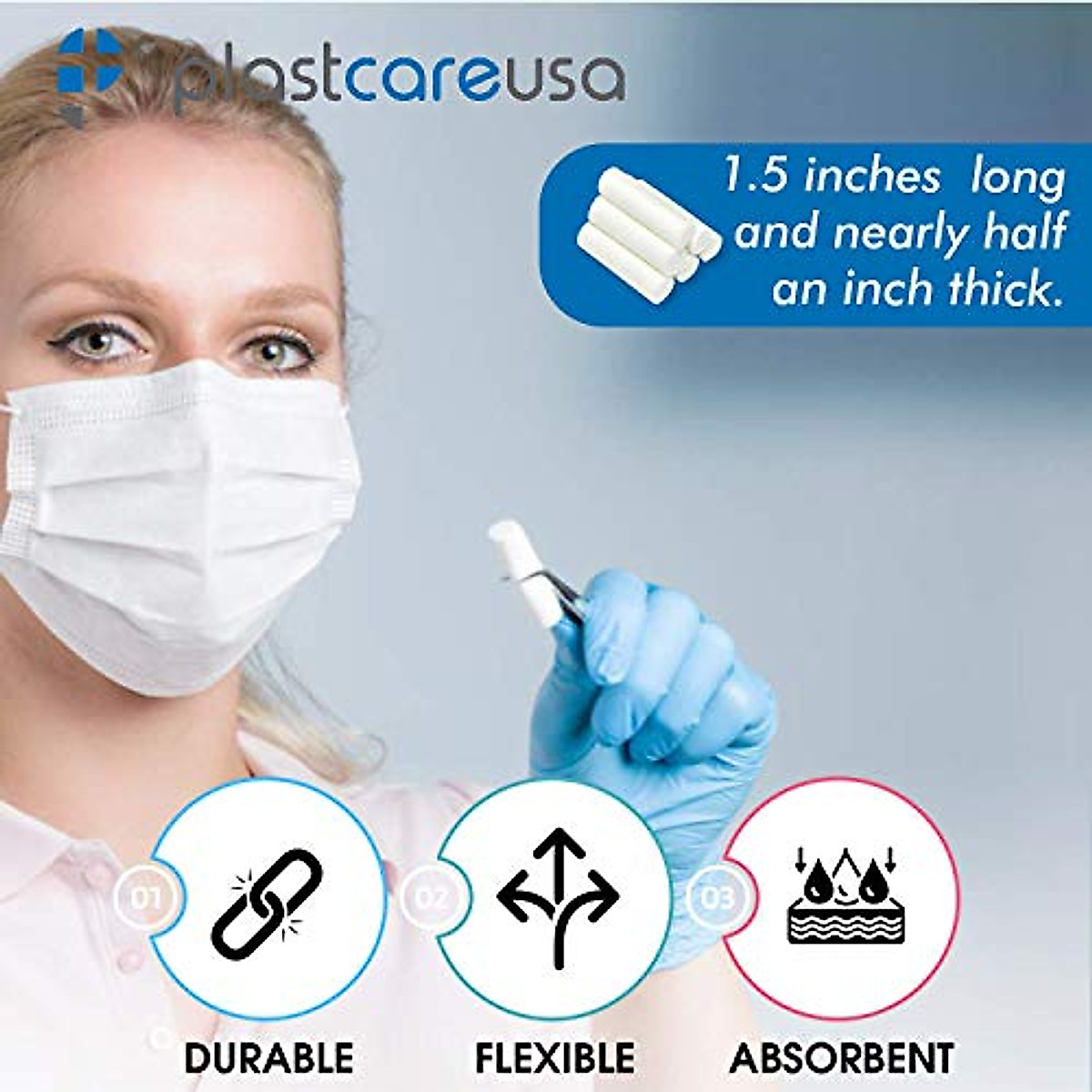 800 Count Dental Gauze Rolls - Dental Cotton Rolls for Mouth - Nose Bleed Plugs for Kids or Adults - Highly Absorbent Nose Bleed Stopper & Mouth Gauze - Non Sterile 1.5 Inch Rolled Cotton Pads