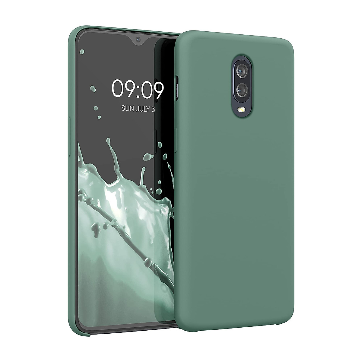 kwmobile Case Compatible with OnePlus 6T Case - TPU Silicone Phone Cover with Soft Finish - Forest Green