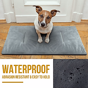 OneTigris Travel Dog Bed - Portable Waterproof Anti-Slip Dog Camping Bed, 3.6ft by 2.2ft Outdoor Indoor Mat Cushioned Plush Warm Puppy Mattresses