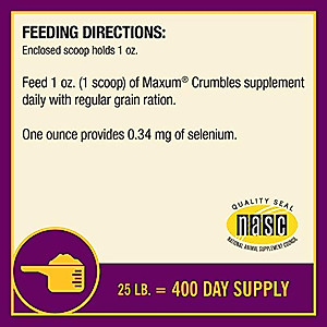 Horse Health Maxum Crumbles Concentrated Feed Supplement for Horses, Provides a Wide Range of Beneficial nutrients for Today's Equine Athlete 25 Pound