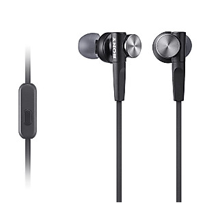 Sony MDRXB50AP Extra Bass Earbud Headphones/Headset with Mic for Phone Call, Black