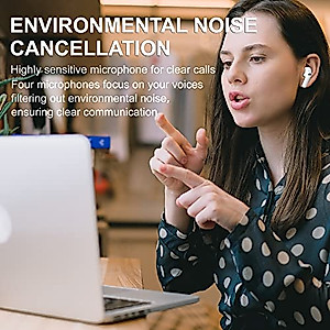 CKFN Wireless Earbuds Active Noise Cancelling, ANC in-Ear Headphone IPX7 Waterproof Bluetoth 5.2 Stereo Earphone, Transparency Mode, 4-Mics ENC Call Clear, 40H Playtime Deep Bass for Office Sport