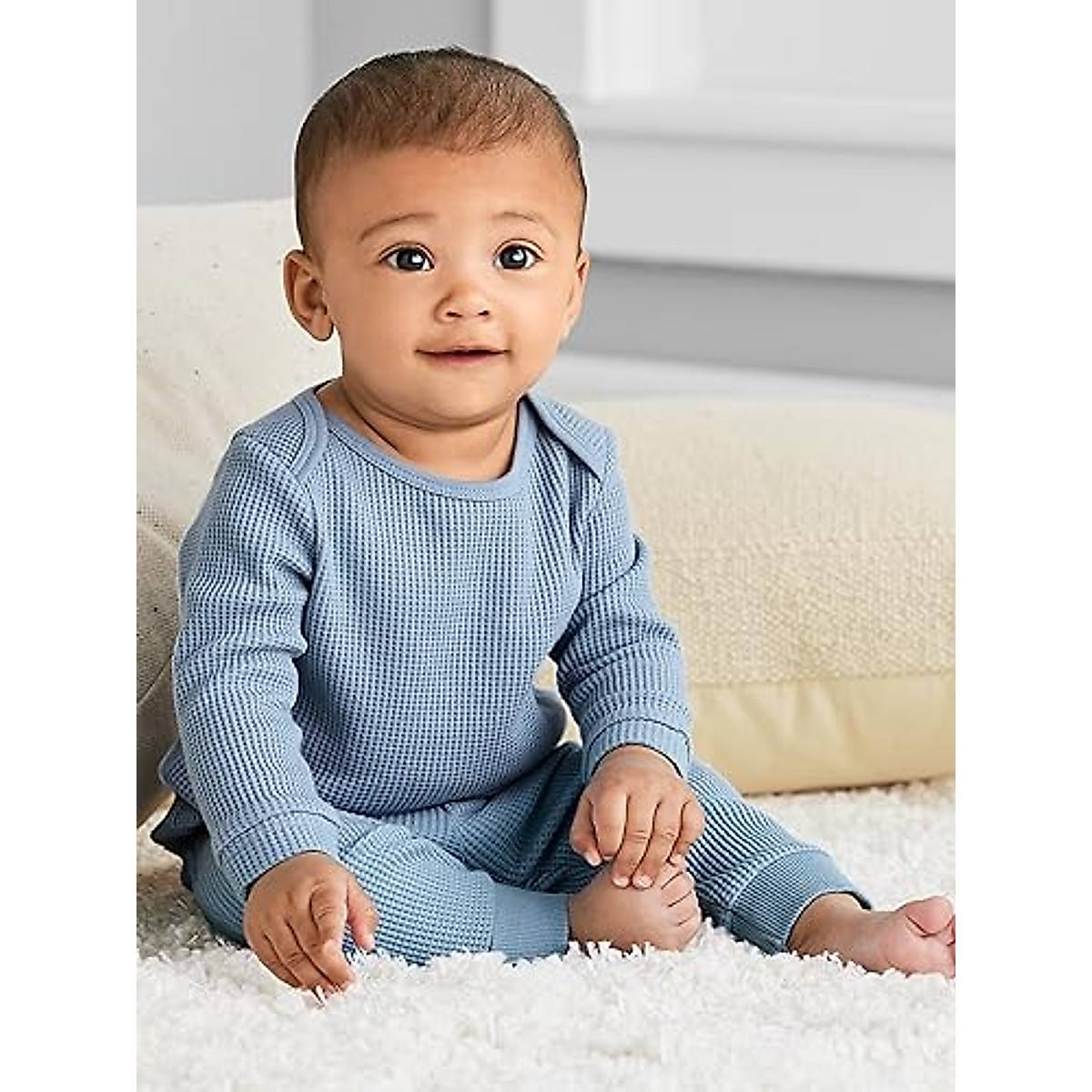 Simple Joys by Carter's Baby Boys' 4-Piece Textured Set, Gold/Blue, 3-6 Months
