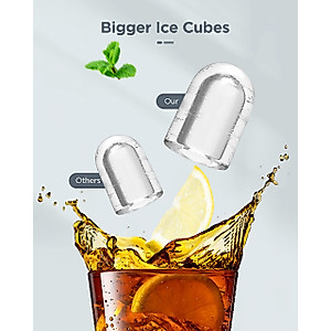 Silonn Countertop Ice Maker Machine, Fast Ice in 7 Min, 28 lbs of Ice Per Day, Ice Makers Countertop, Portable Ice Maker with Ice Basket and Scoop, Black, 10 x 15 x 12 inches