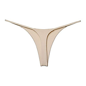 BY.ECG Women's Cotton Thong Double-Layer Sexy G-String Nude 3 Pack (S)