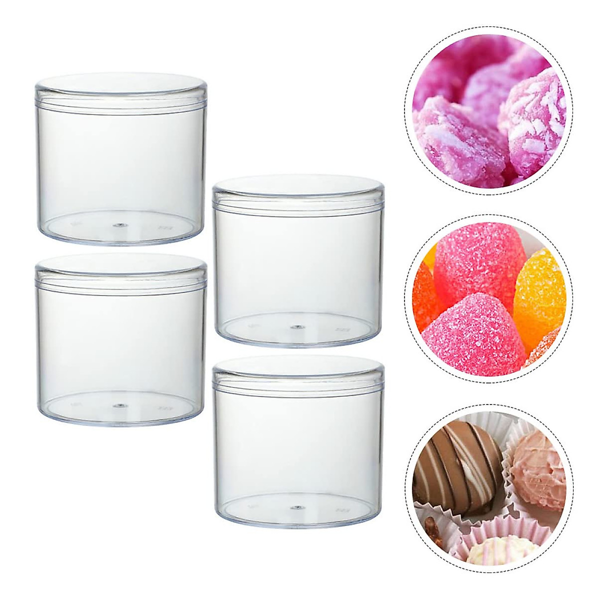 Gadpiparty Air Proof Cookie Jar 8 Pcs Home and Lid Round, Jars Chocolate Jar Party Containers with for Cylinder Cookie Wedding Treat Proof Sweets Transparent Jewelry Airtight Container Moist Small g