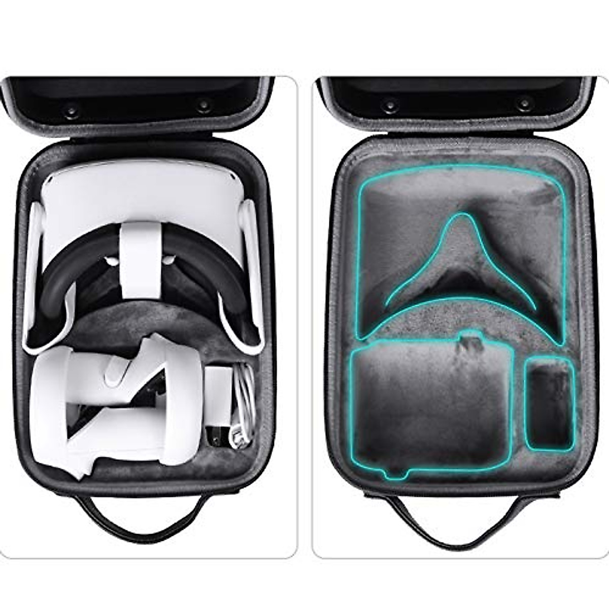 iFCOW Storage Bag Waterproof Shockproof Protective Case Compatible with Quest 2 Headset Controller Grip