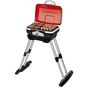 Cuisinart CGG-180 CGG180 Propane, 22" H x 17.6" W x 11.8" L, Petit Gourmet Portable Gas Grill with VersaStand, Red