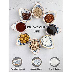 Evannt Dipping Sauce Bowls Ceramic Soy Sauce Dish Set of 8 Condiments Seasoning Dishes Side Dishes