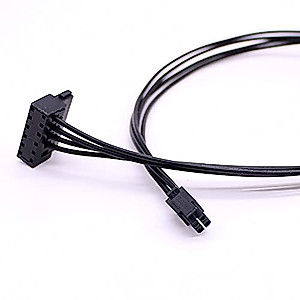 SZVIVID 18AWG Motherboard ATX Mini 4 Pin to 2X Right-Angle 15 Pin SATA Hard Drive HDD Power Supply Adapter Cable for Lenovo 18-inch (45cm) (4 Piece)