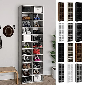 vidaXL Shoe Cabinet Home Indoor Hallway Living Room Household Supply Shoe Storage Rack Organizer Cabinet Shelf Furniture White Engineered Wood