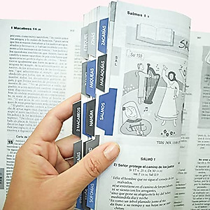 PEZ DE PAPEL Pestañas para Biblia Católica, en español. Catholic Bible Tabs, in Spanish (Azul y gris/Blue and gray)