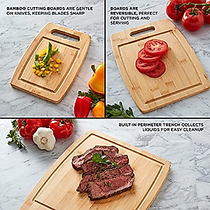 Sabatier Wood Cutting Board Set, 3-Piece, Bamboo