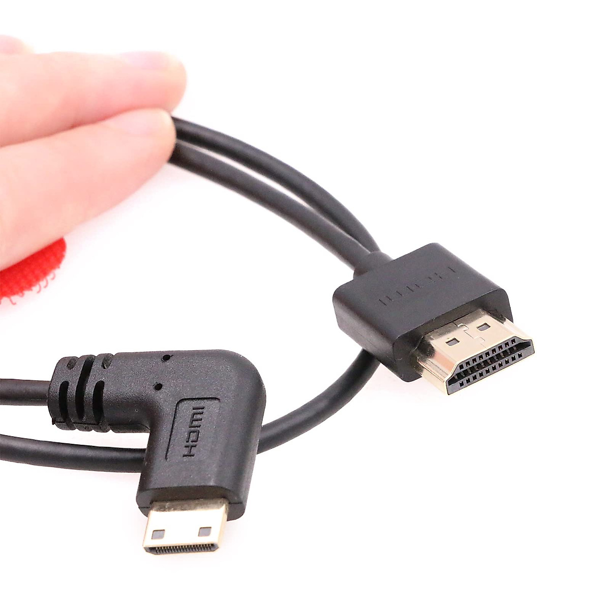 DRRI High-Speed 8K@60Hz 4K@120Hz Left Mini HDMI to Full HDMI 2.1 Cable for Sony F55 A7S3 A74 Nikon Z6 BMPCC4k to Atomos Ninja