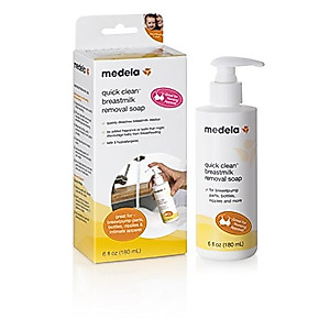 Medela Quick Clean Breast Milk Removal Soap, No Scrub Hypoallergenic Soap for Pump Parts and Nursing Apparel, Removes Breast Milk Residue Up to 3 Days Old, 6 Fluid Ounces (Pack of 1)