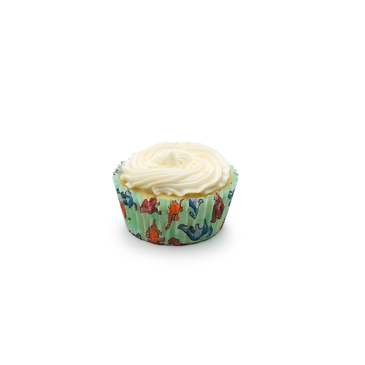 Fox Run Dinosaur Disposable Bake Cups (Pack of 50), 3 x 3 x 1.25 inches, Green