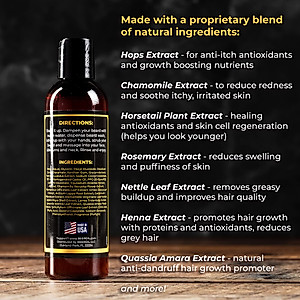 BEERDS Beard Wash (4 oz) Boosted by Hops - Cleanses, Restores, Delivers Antioxidants, Key Nutrients, Made in USA (Vanilla Birch)