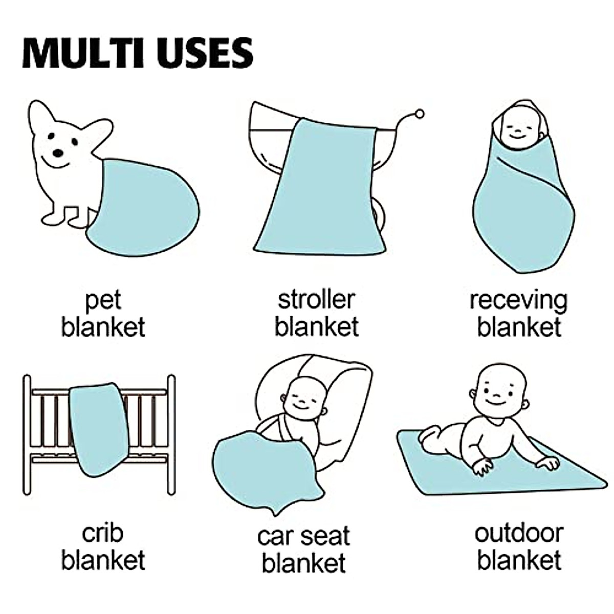 Hooyax Baby Blankets Super Soft Toddler Blanket with Blue Dinosaur Printed Infant Blanket with Dotted Backing 30 x 40 Inch